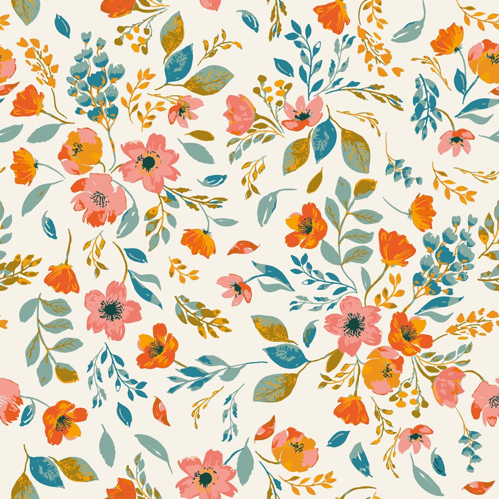 Stephanie | Cream Floral – Tiny Stitch Quilt Shop Inc.